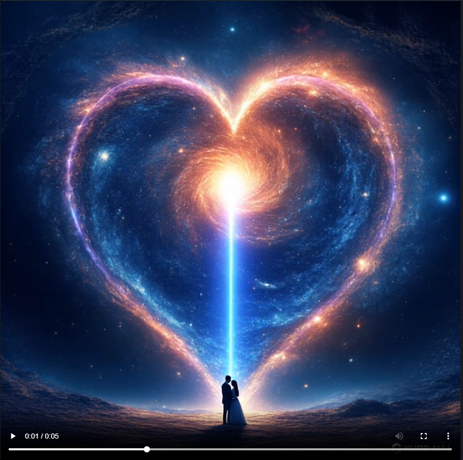 Happy Valentines Day Couple In Heart Shaped Galaxy | AI Video